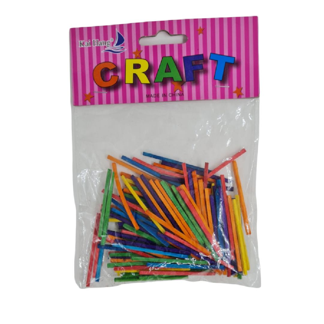 Craft Colourful Wooden Sticks-Mini – Skyblue Stationery Mart
