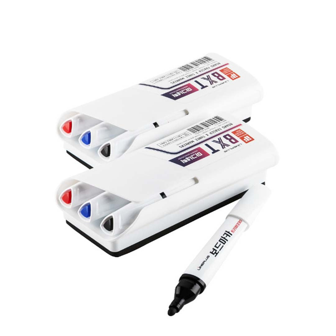 Lineplus White Board Markers Set of 3 with Duster – Skyblue Stationery Mart